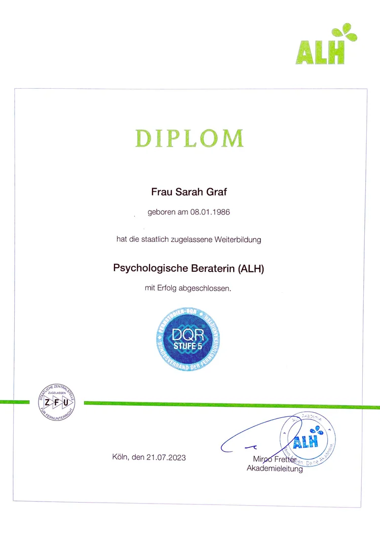 Sarah Graf . Psychologische Beratung & Coaching
