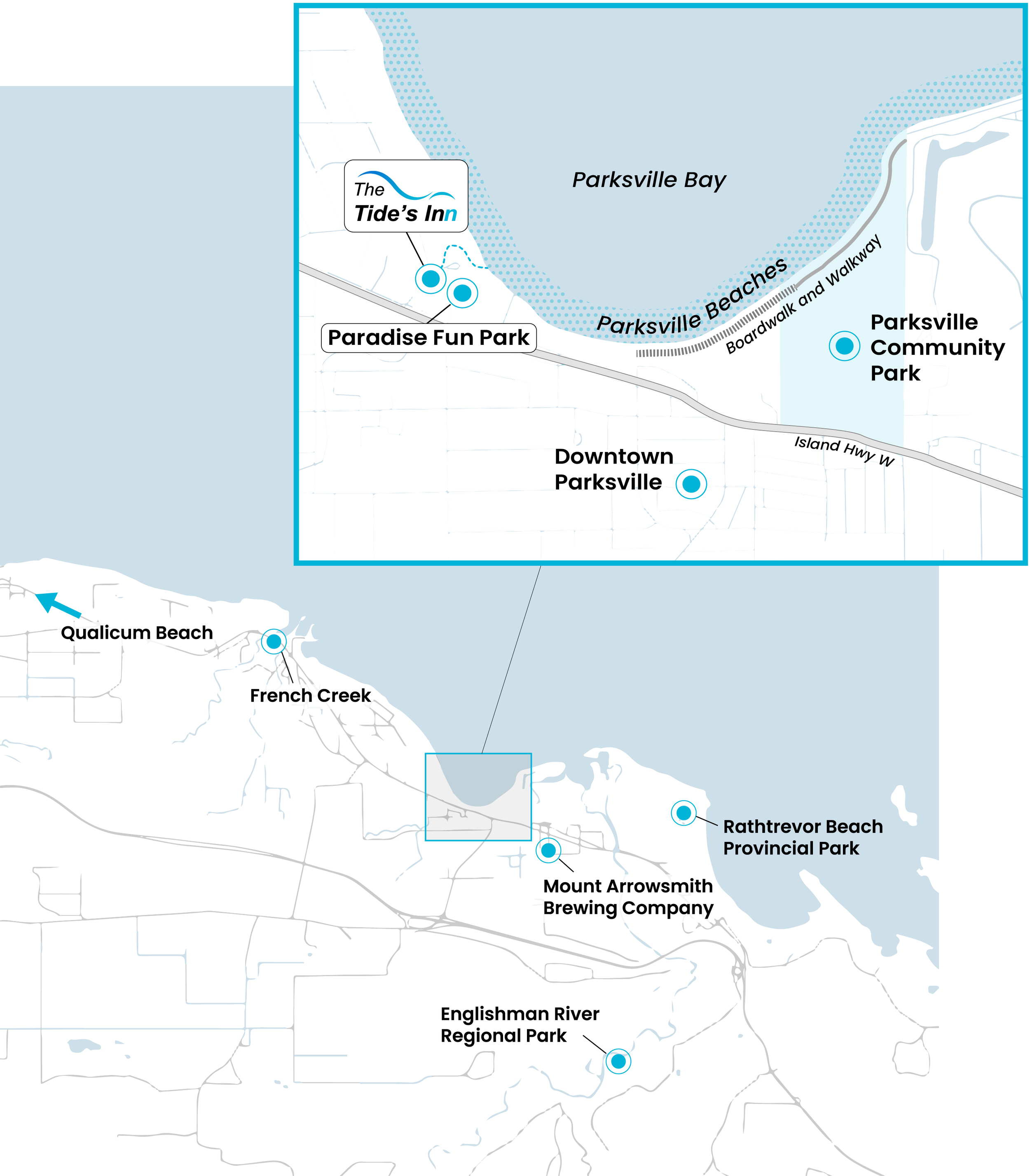 Location — The Tide's Inn · Parksville BC