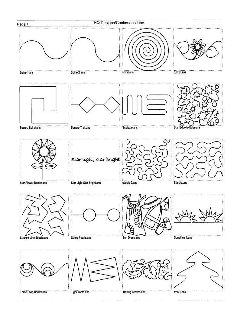 Pantographs 2 — Up Along Quilting