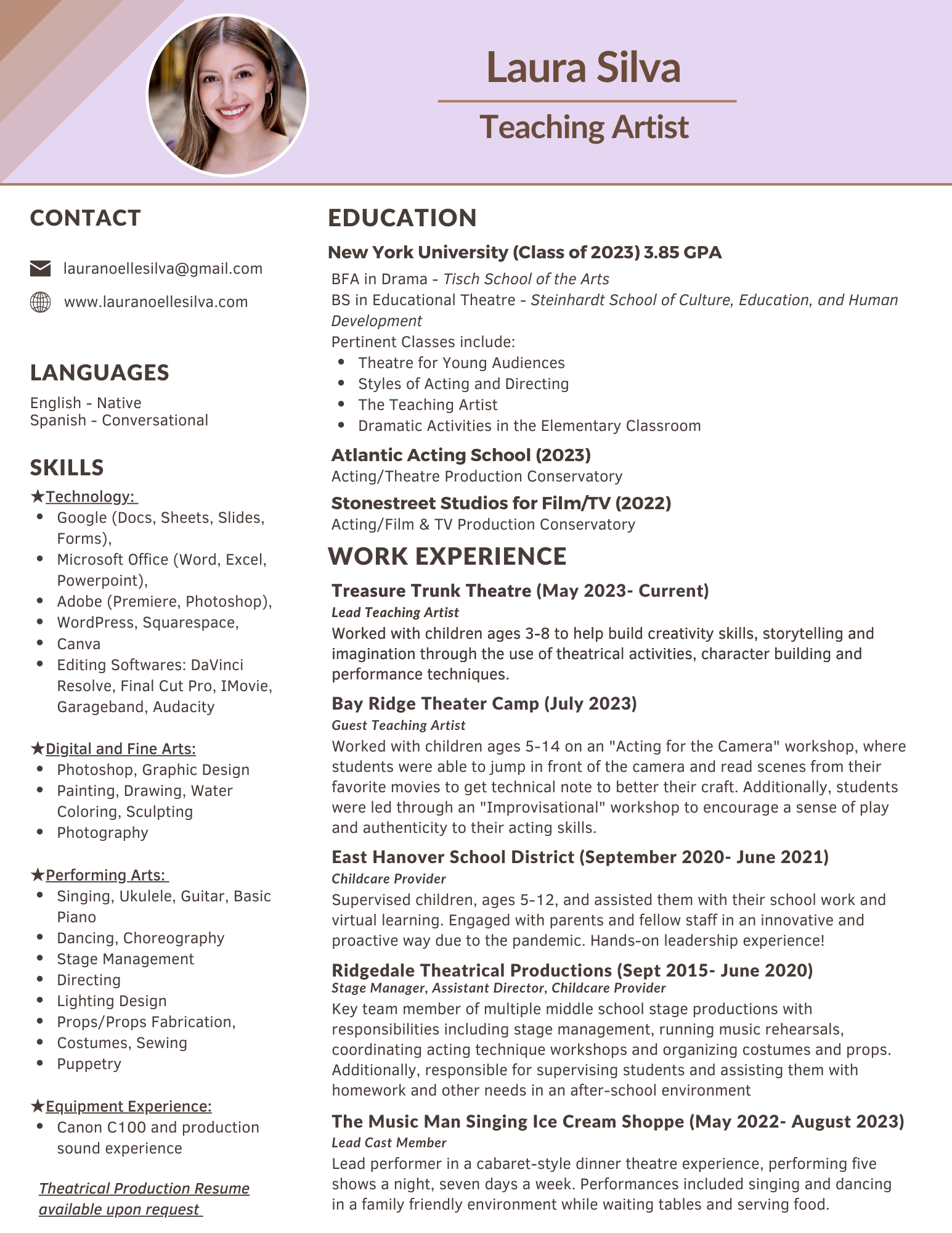 Laura Noelle Silva-Headshots and Resumes