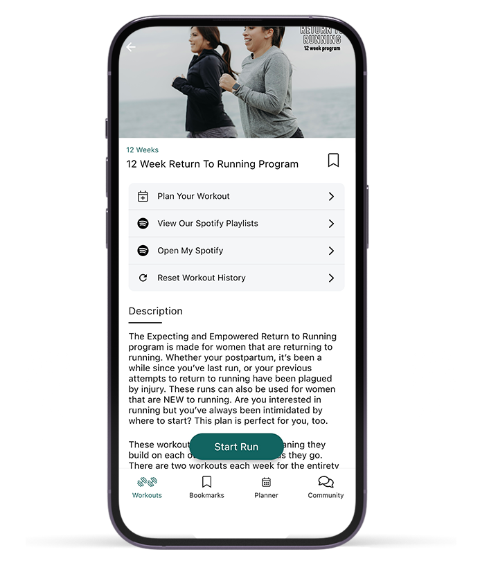 Postpartum Running App — Expecting & Empowered