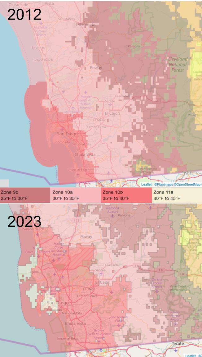 Plant Hardiness Zone San Diego