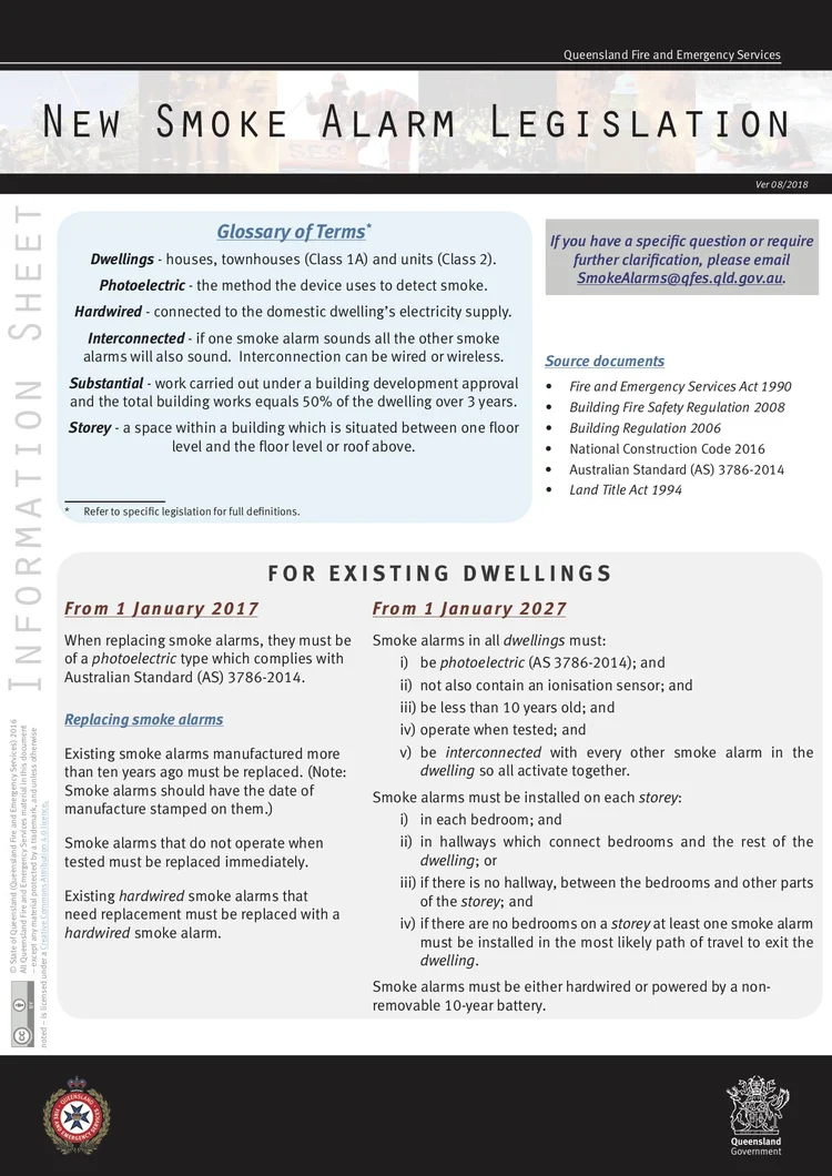 QLD Smoke Alarm Legislation Fact Sheets