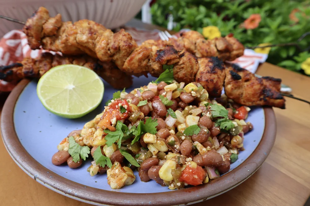 Smoky Corn & Bean Salad (Dense Bean Salad Recipe with Roasted Peppers ...