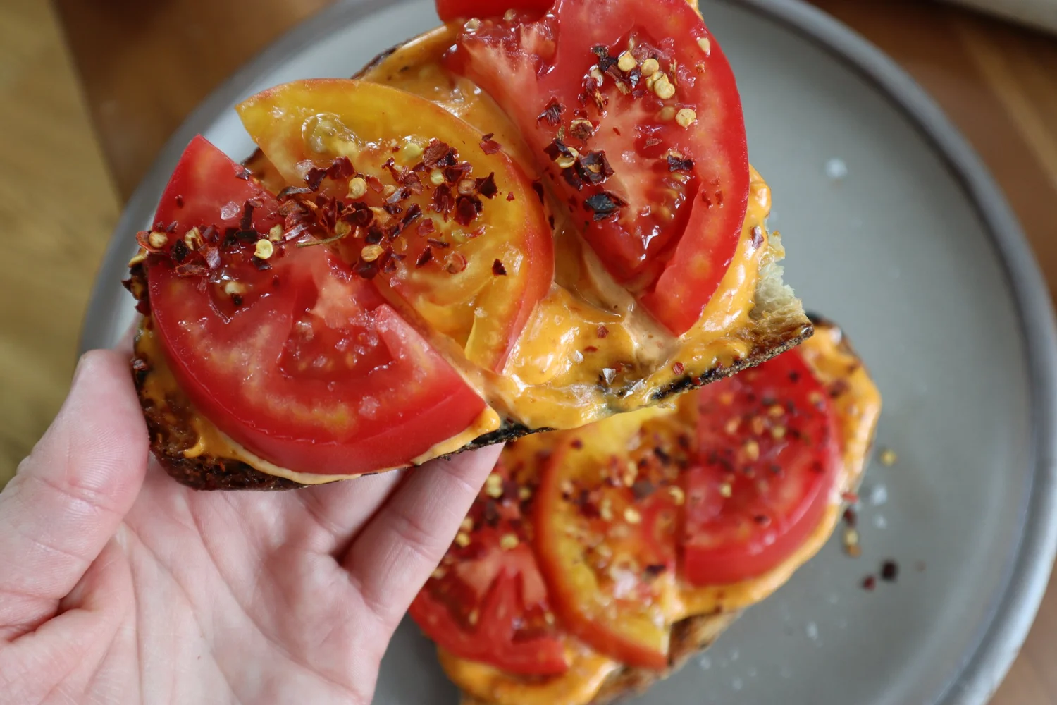 Tomato Toast with ‘Nduja Mayo — Amelia is NOT a Chef