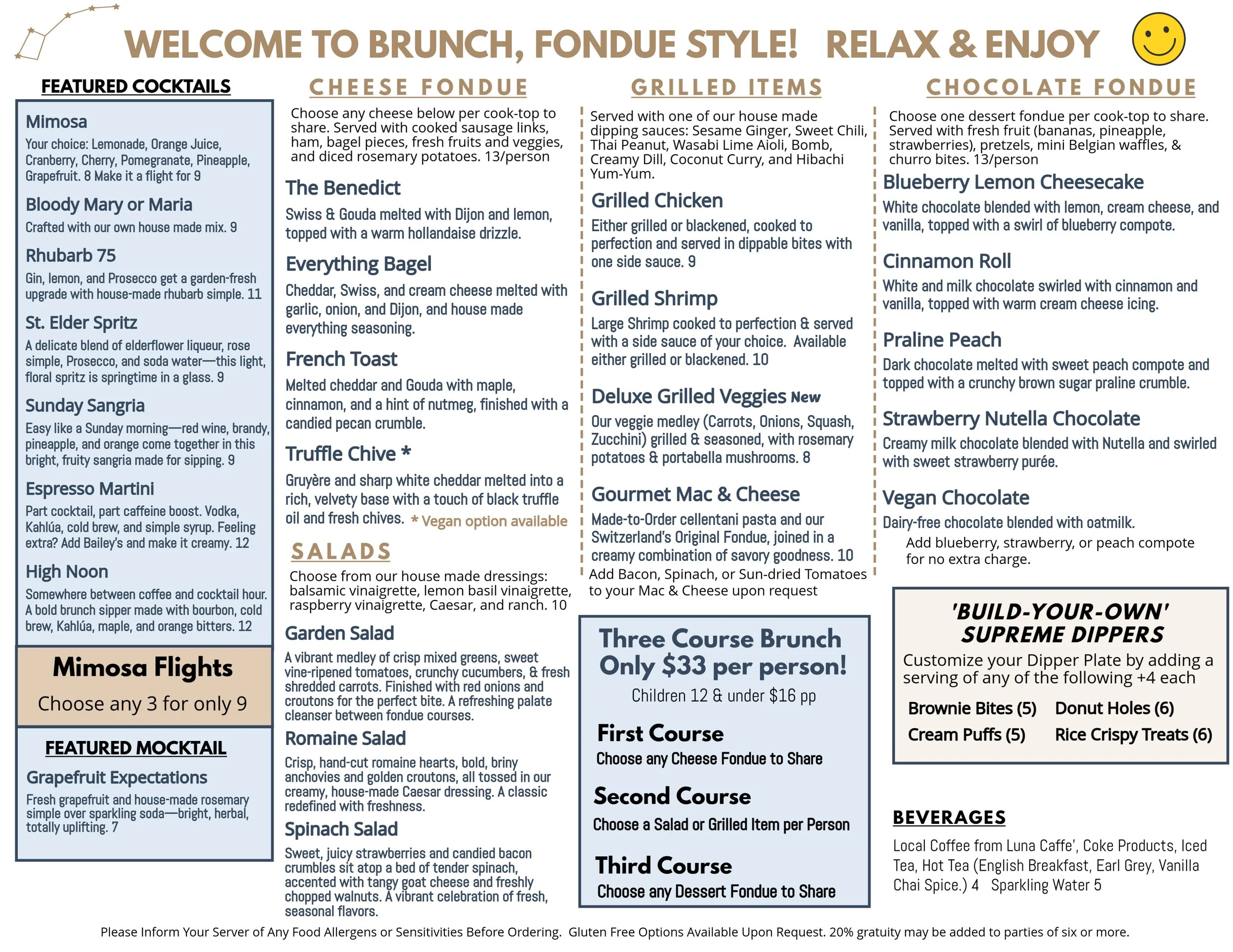 Fondue Menu — Restaurant Downtown Wilmington NC | Little Dipper Fondue
