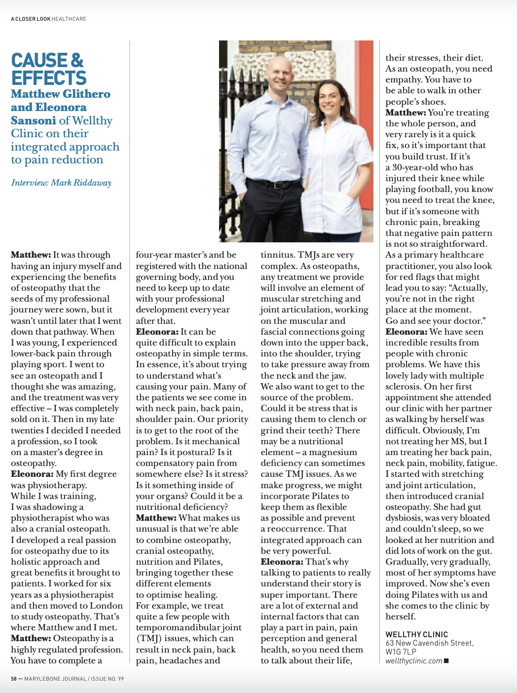 Marylebone Journal - Cause & Effects — Wellthy Clinic