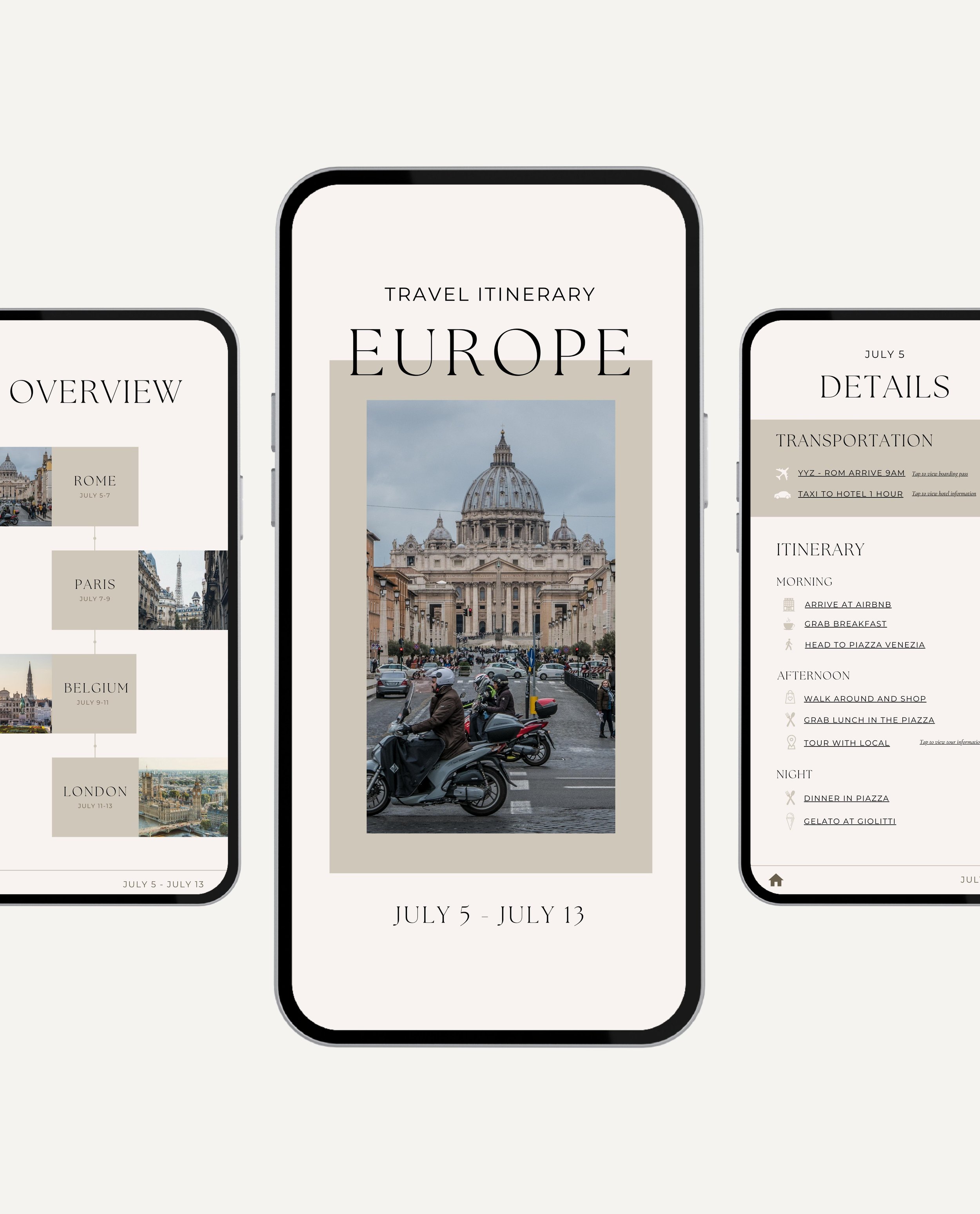 Travel Itinerary Canva Template — Fern and Oak