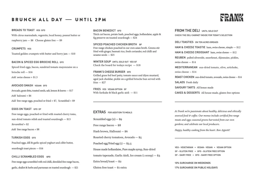 Brunch — Frank Food & Wine