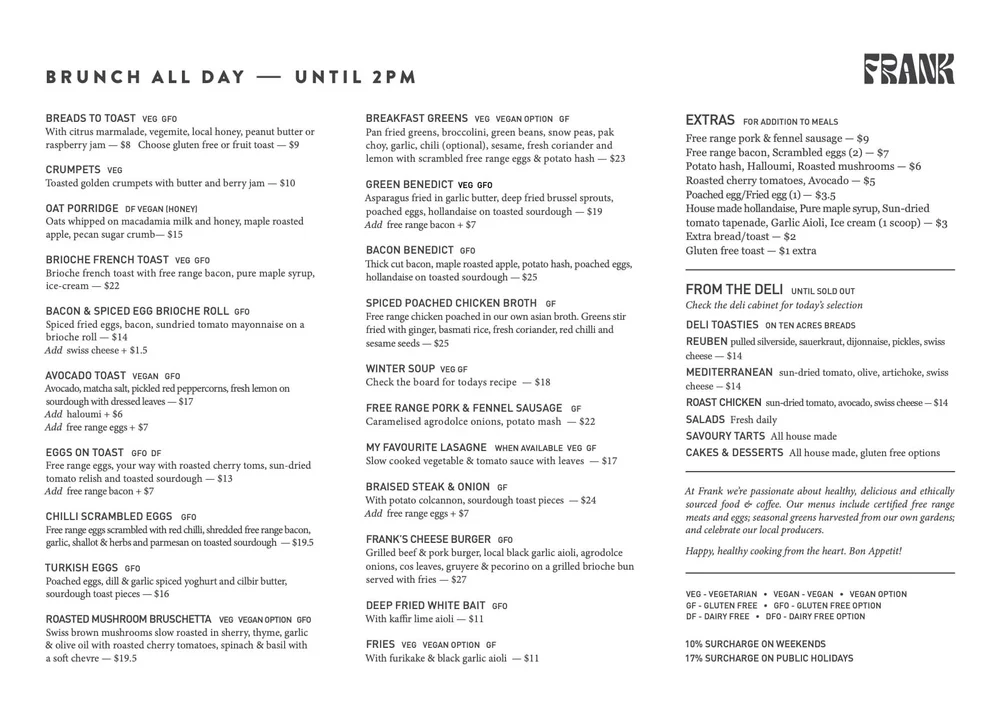 Brunch — Frank Food & Wine