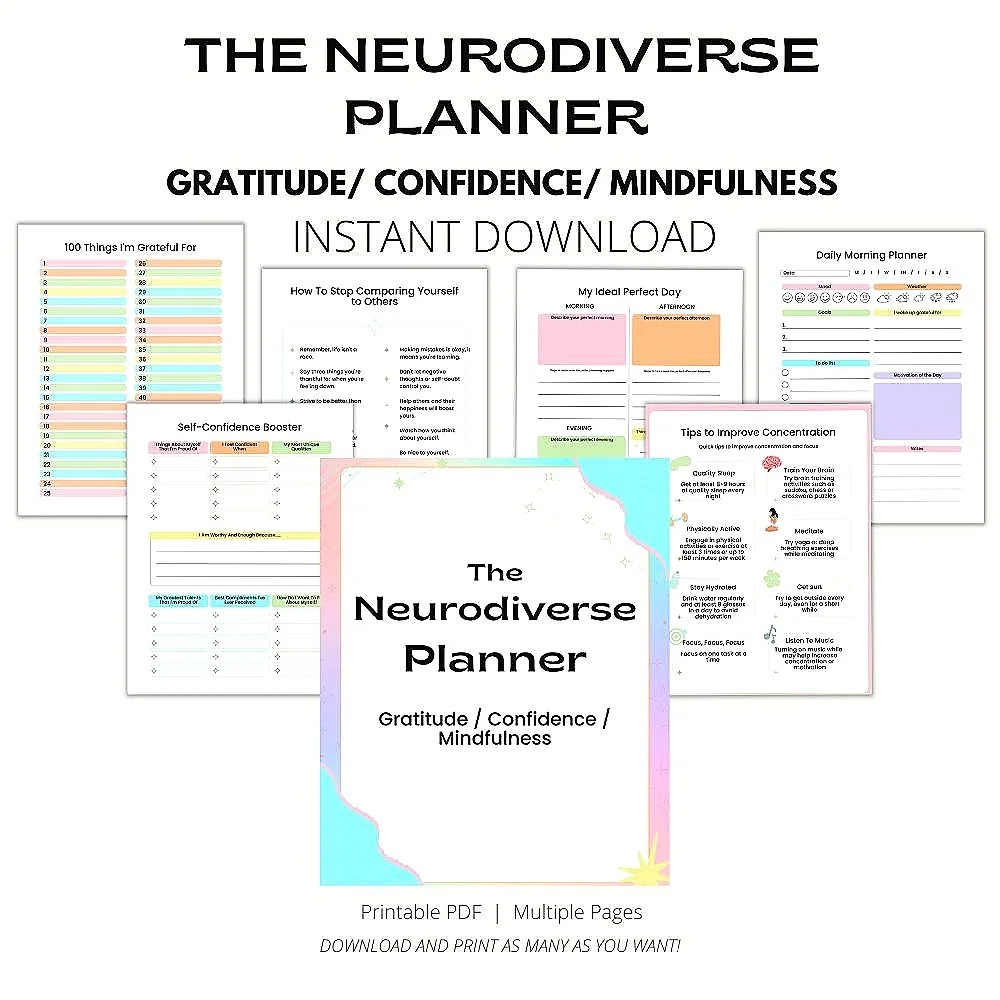Neurodiverse Planner for Personal Growth | Interactive Daily Journal ...