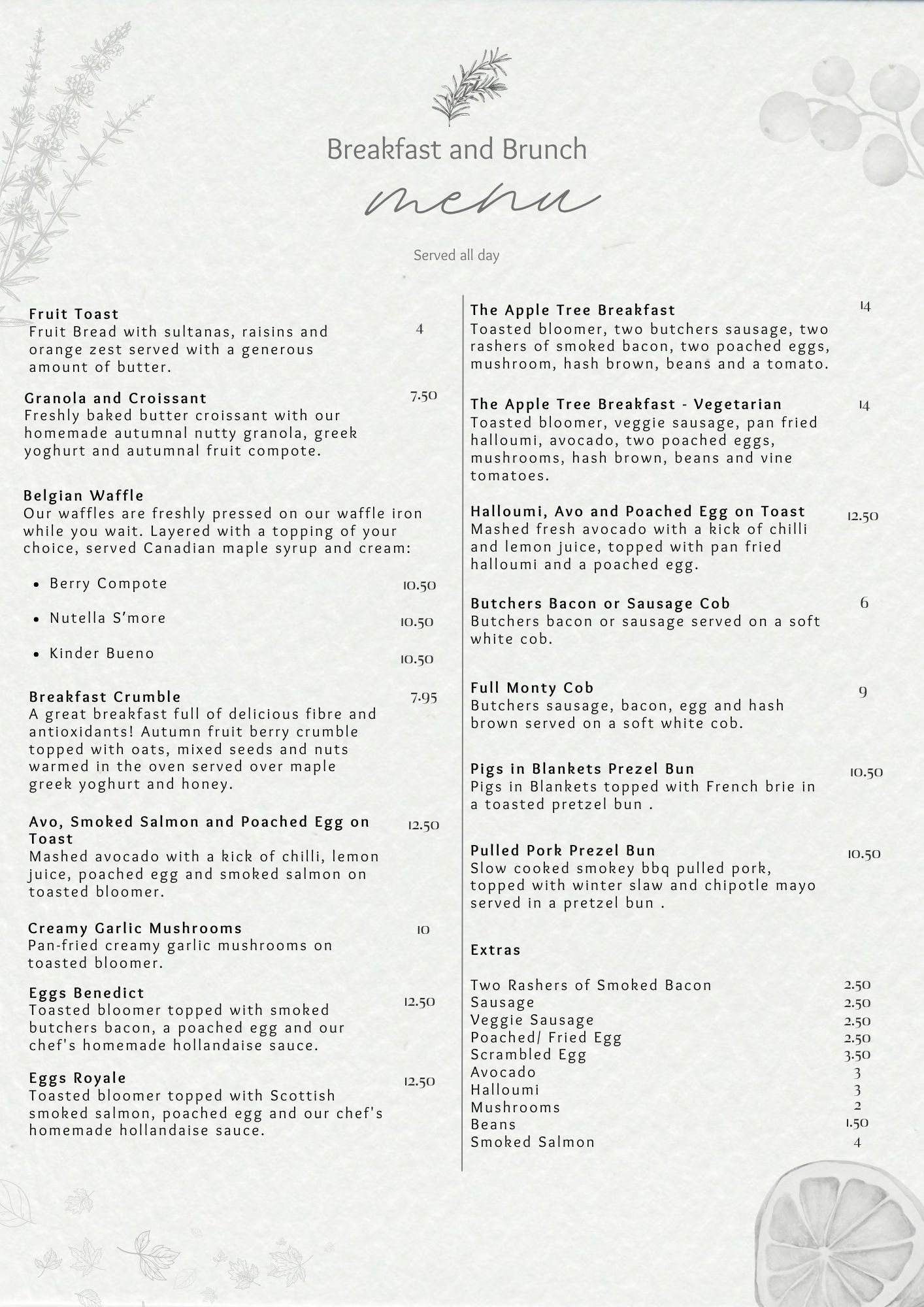 Menu — The Apple Tree Gift Shop and Teahouse