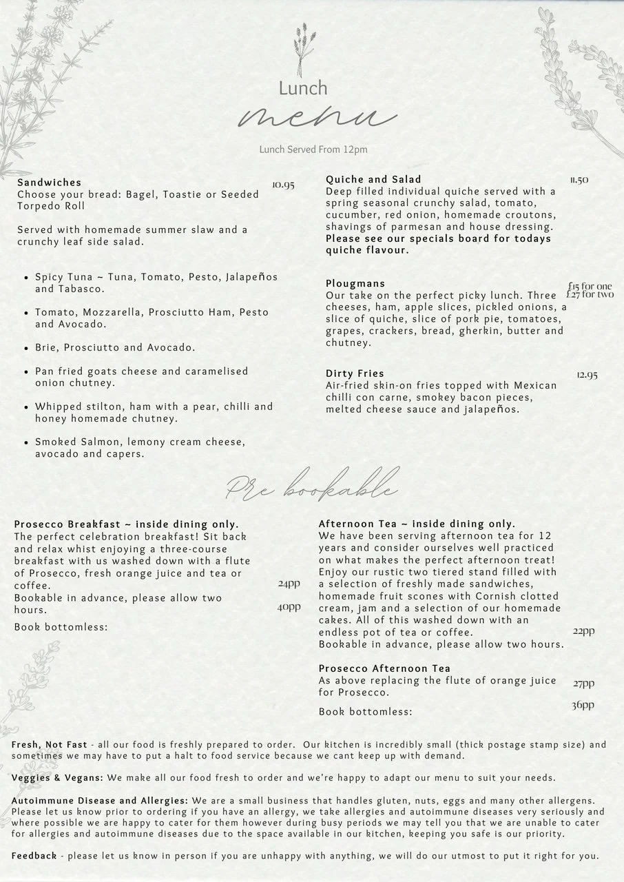 Menu — The Apple Tree Gift Shop and Teahouse