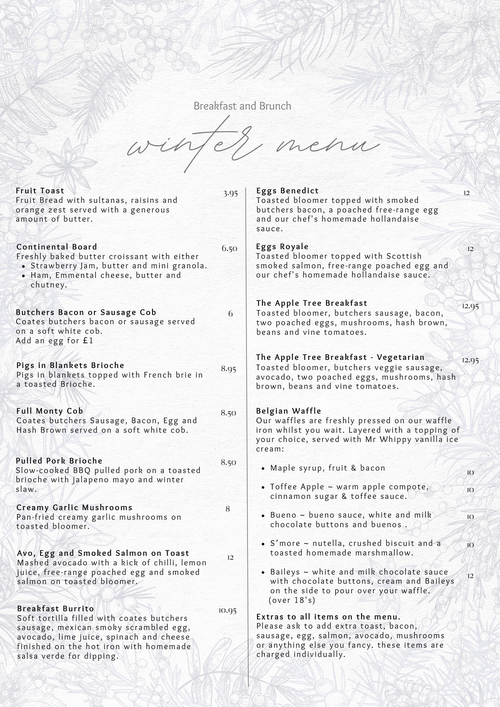 Menu — The Apple Tree Gift Shop and Teahouse