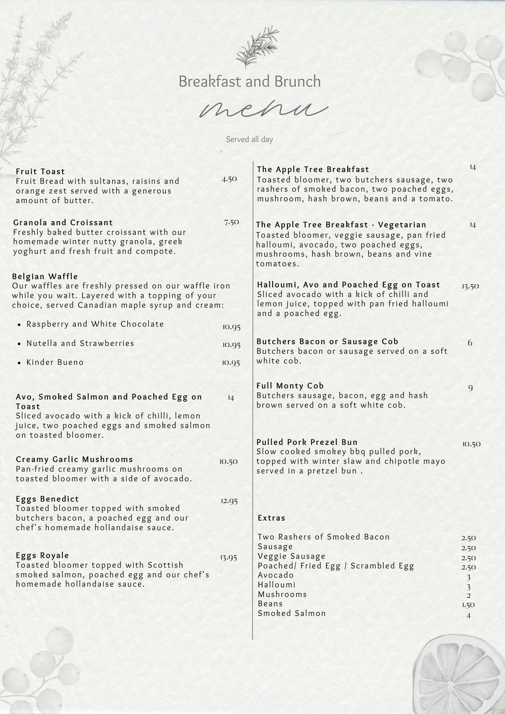 Menu — The Apple Tree Gift Shop and Teahouse