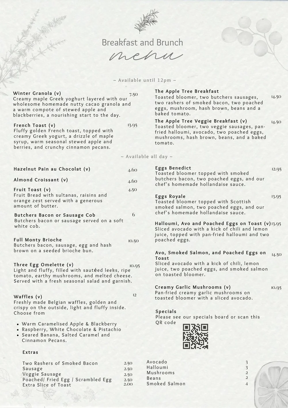 Menu — The Apple Tree Gift Shop and Teahouse