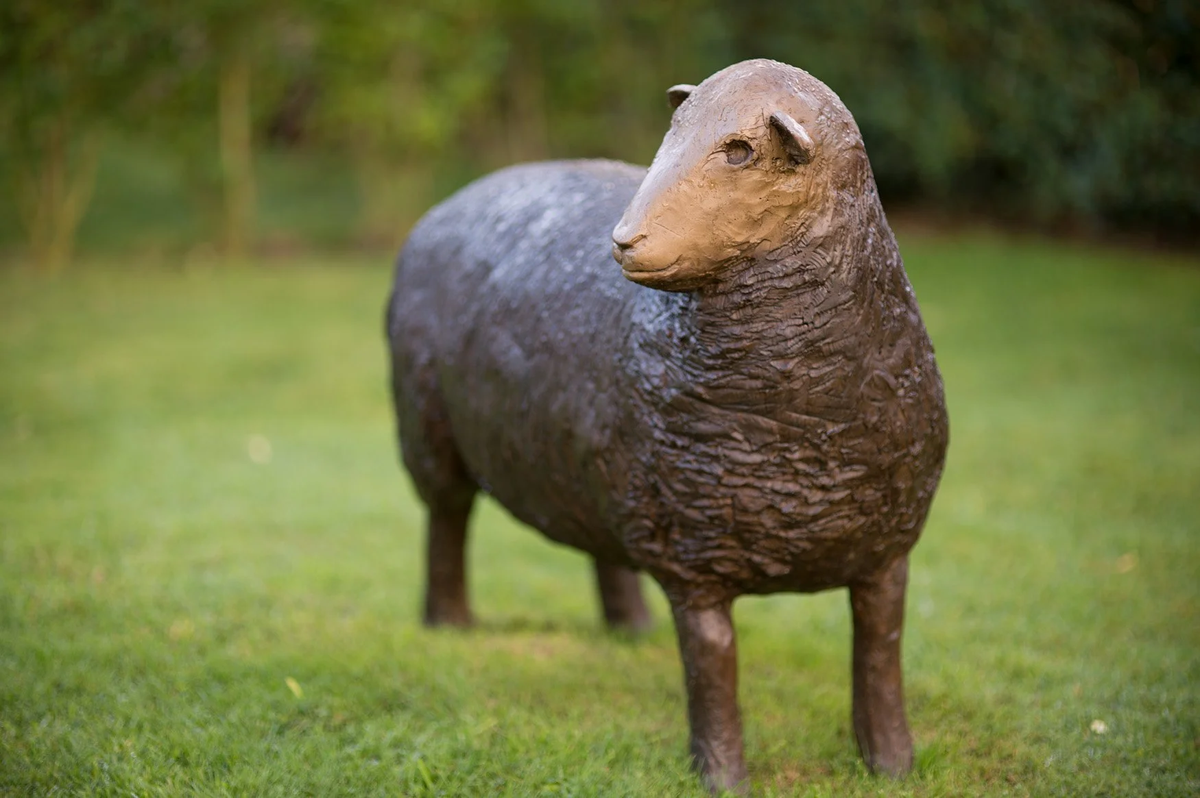 Sheep Grazing Bronze Sculpture — Le Blanc Fine Art