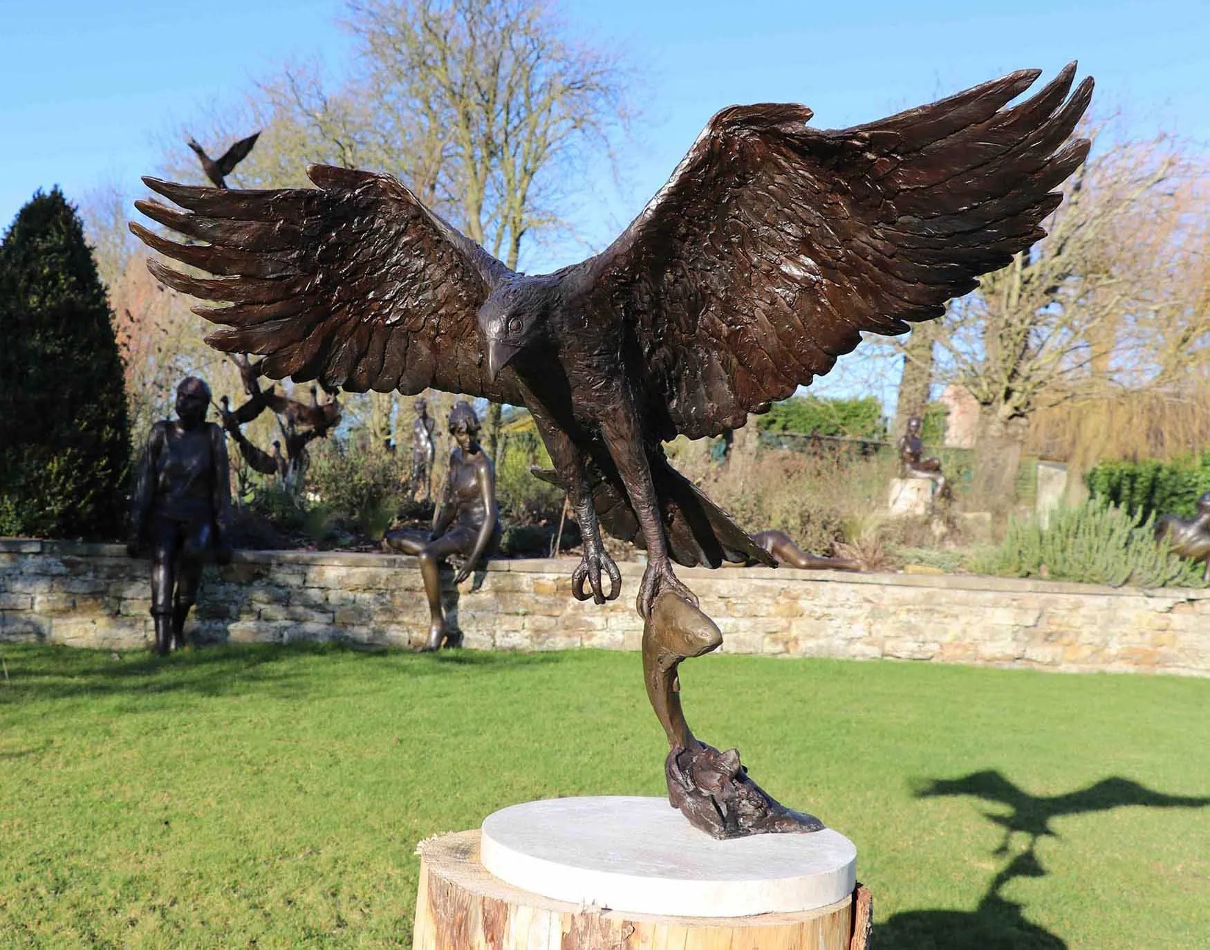 Osprey Catching a Fish Bronze Sculpture — Le Blanc Fine Art
