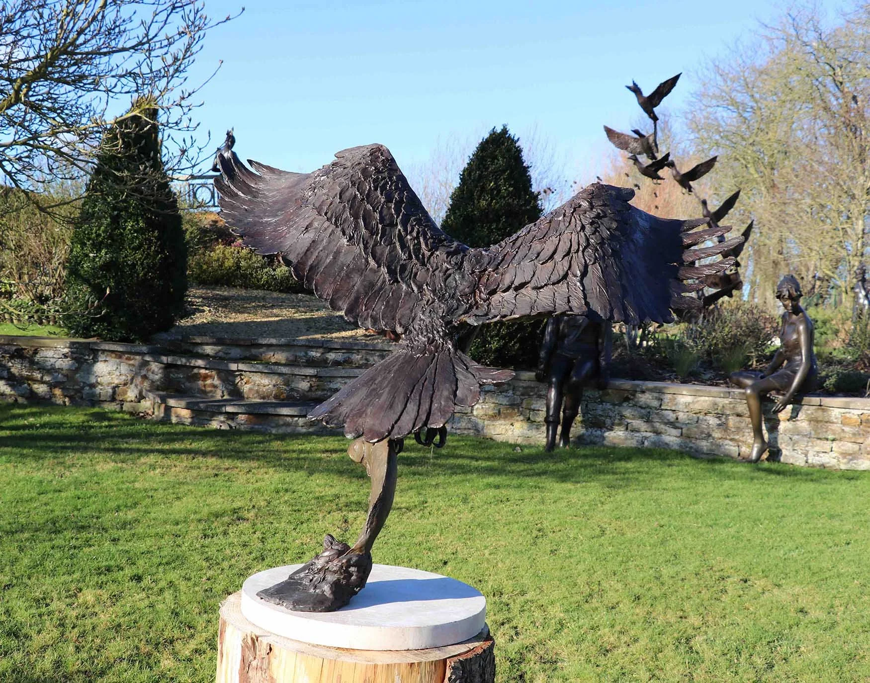 Osprey Catching a Fish Bronze Sculpture — Le Blanc Fine Art