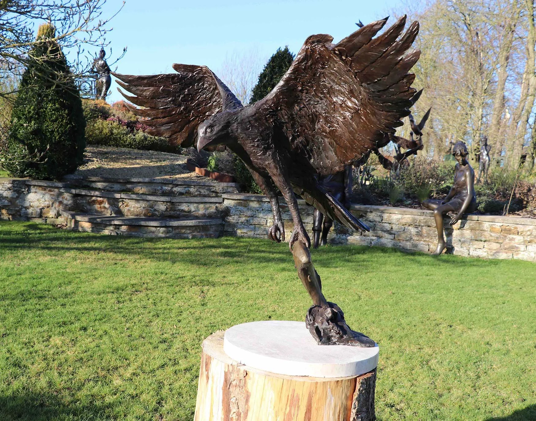 Osprey Catching a Fish Bronze Sculpture — Le Blanc Fine Art