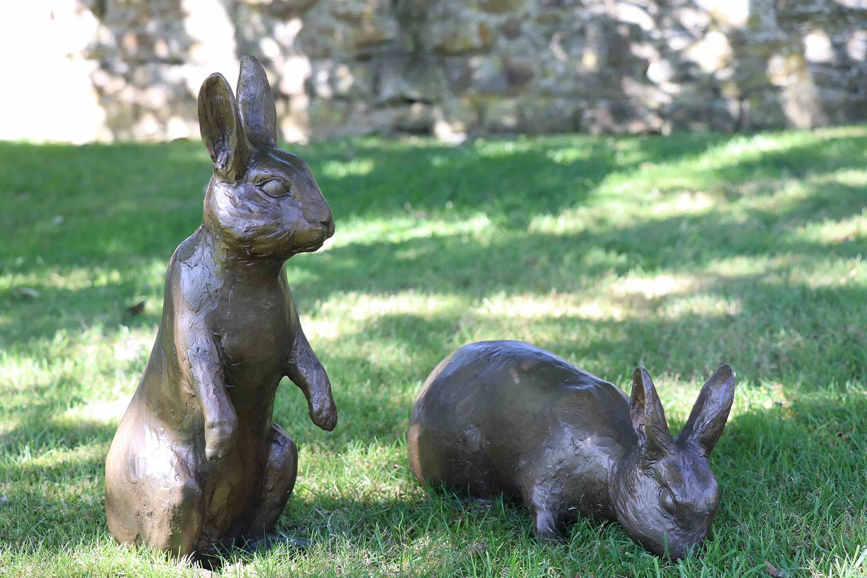 Rabbits – Pair Bronze Sculpture — Le Blanc Fine Art