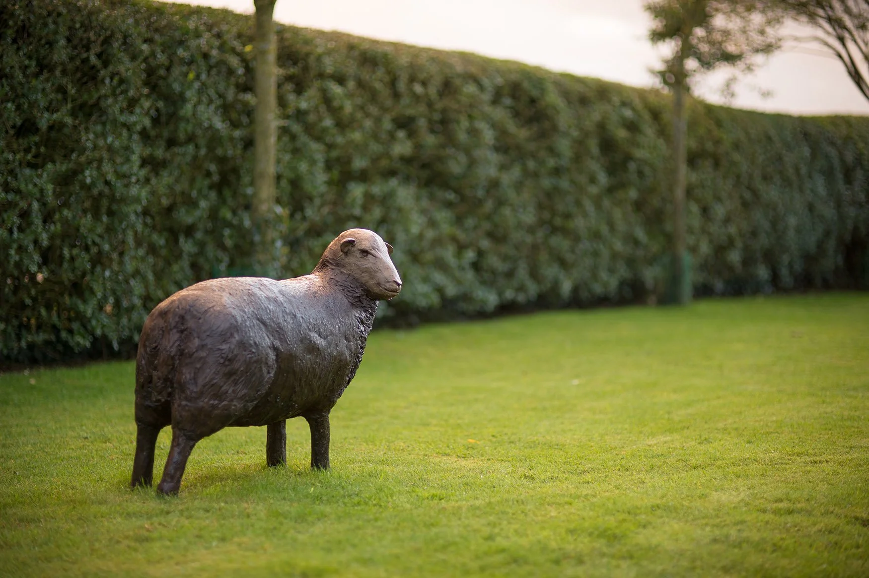 Sheep Grazing Bronze Sculpture — Le Blanc Fine Art