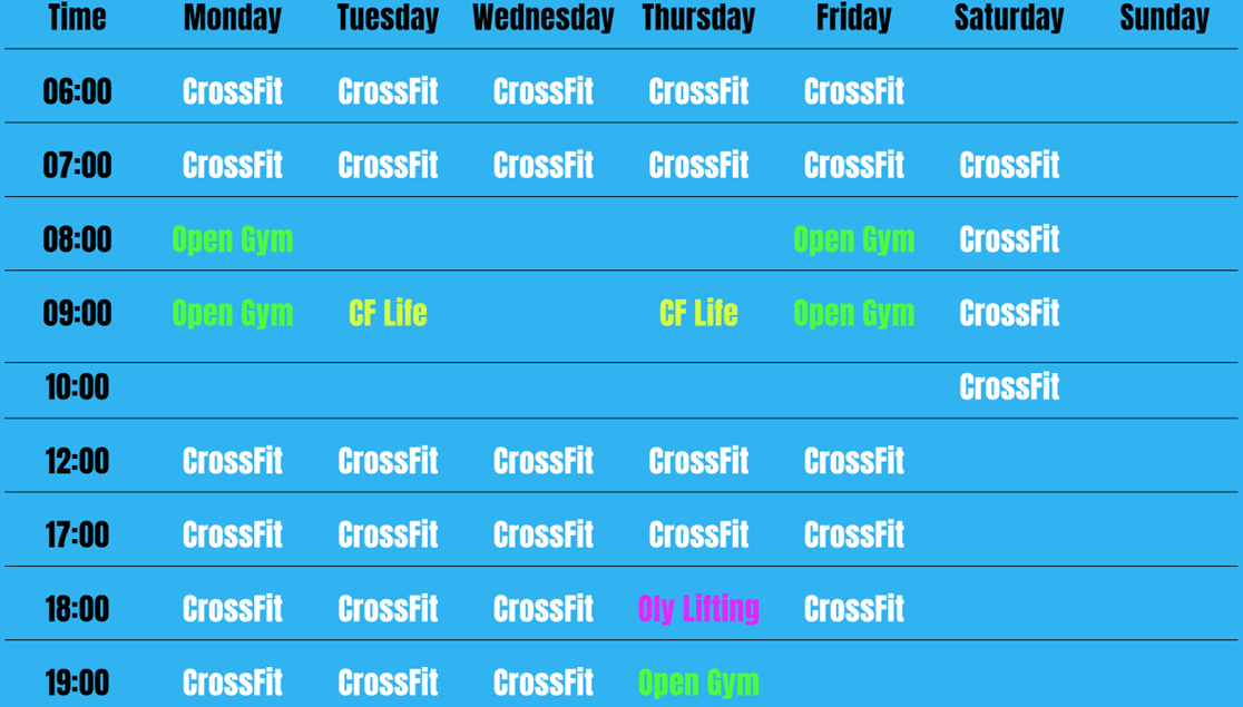Schedule — CROSSFITMTS