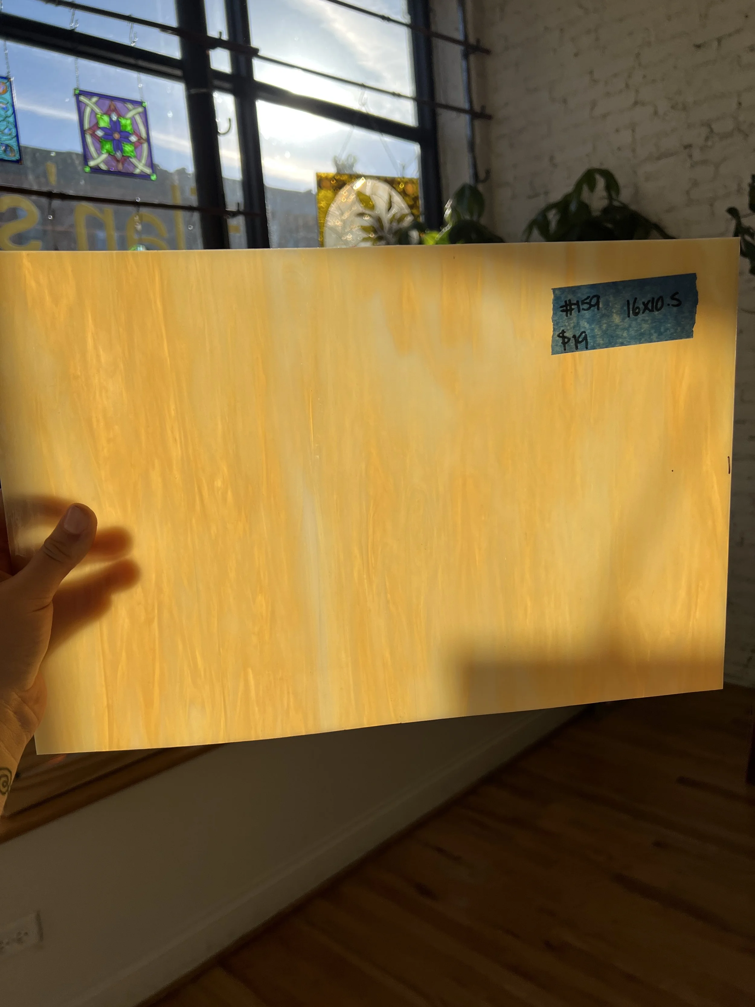 [#159] Wissmach Marzipan (Dark Amber/Opal) — Flan's Glass