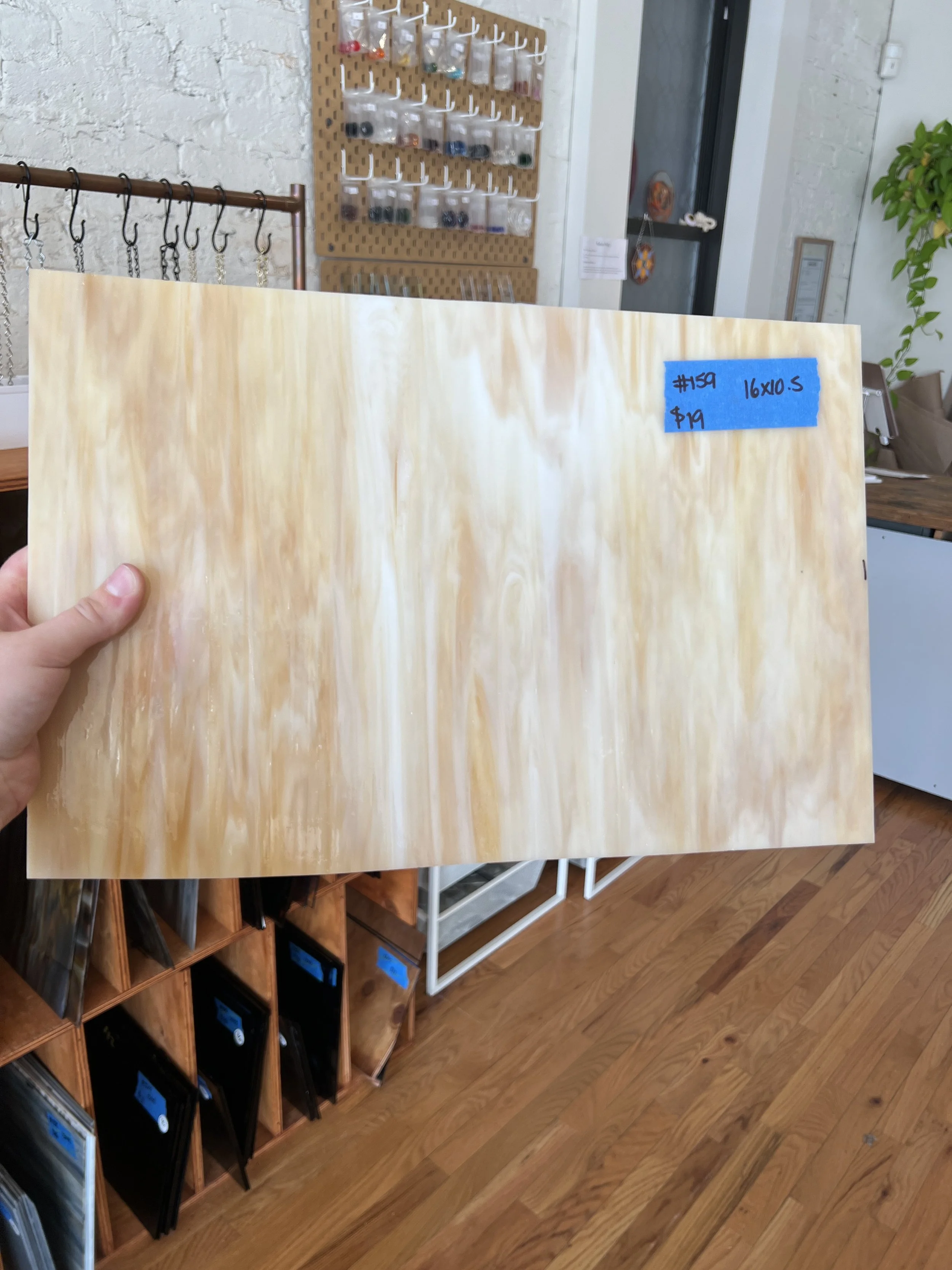 [#159] Wissmach Marzipan (Dark Amber/Opal) — Flan's Glass