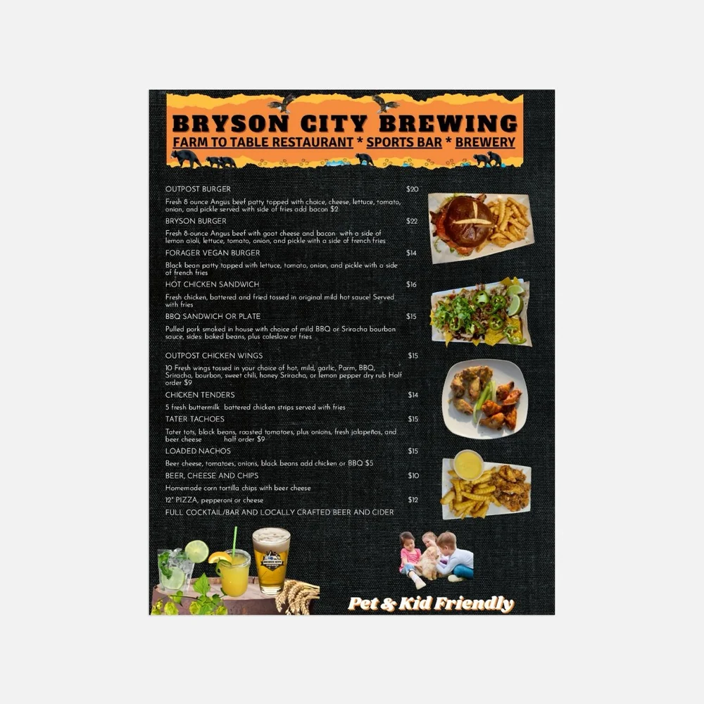 Menu — Bryson City Brewing