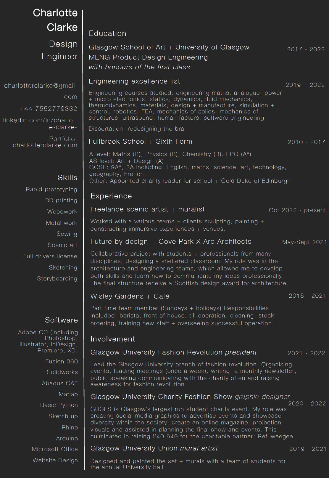 CV — Charlotte Clarke