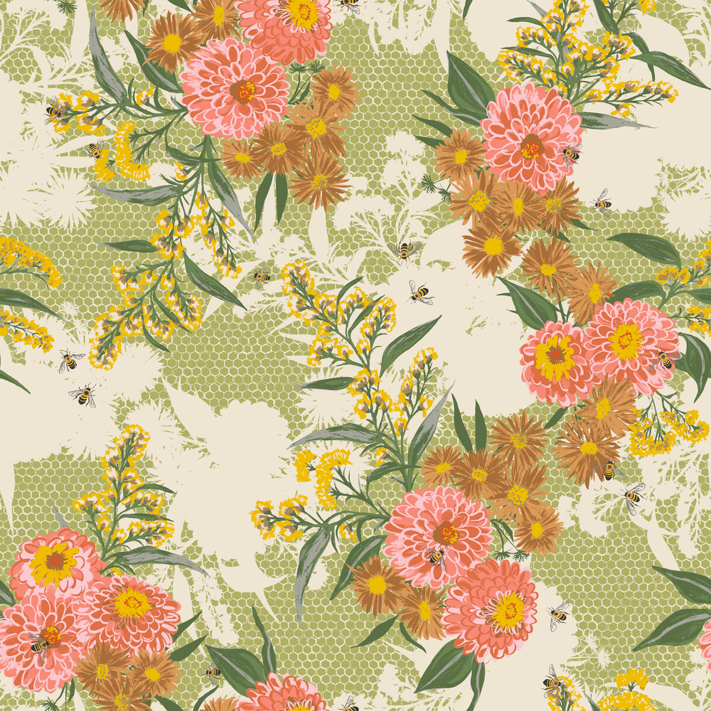 Honeybee Garden quilt fabric collection by Elizabeth Halpern for RJR ...
