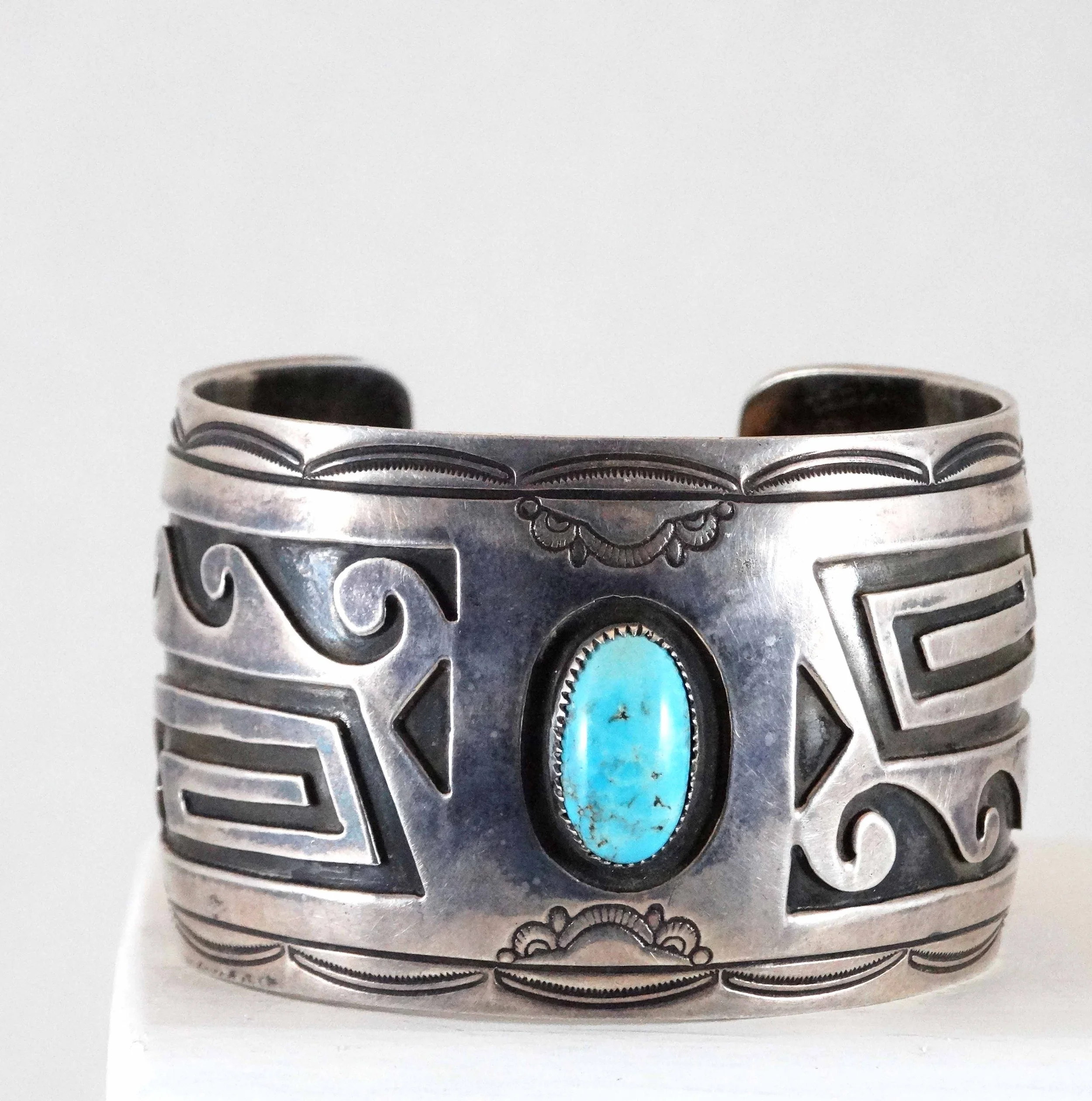 Navajo Silver and Inlay Bracelet — Morning Star Gallery