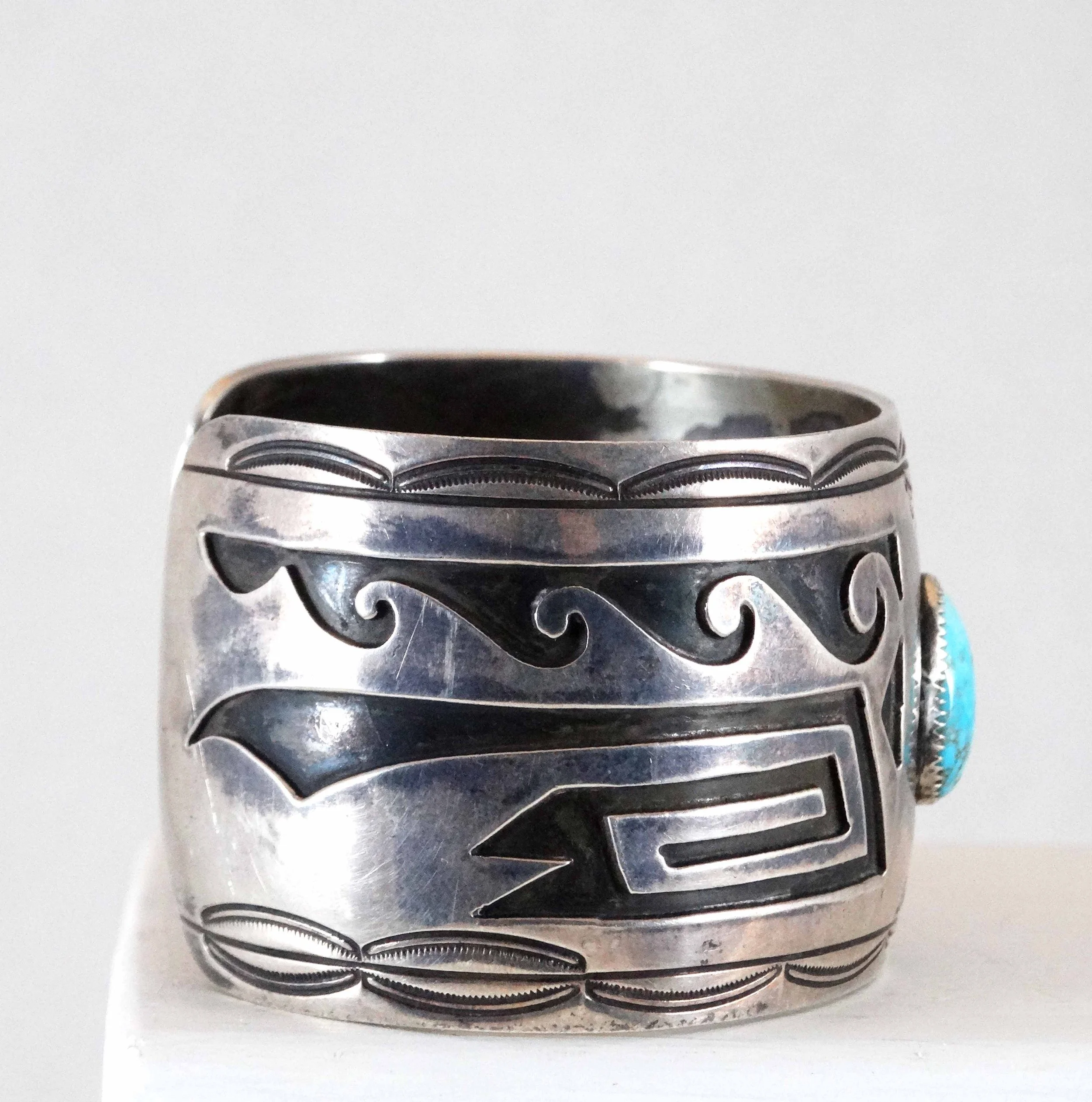 Navajo Silver and Inlay Bracelet — Morning Star Gallery