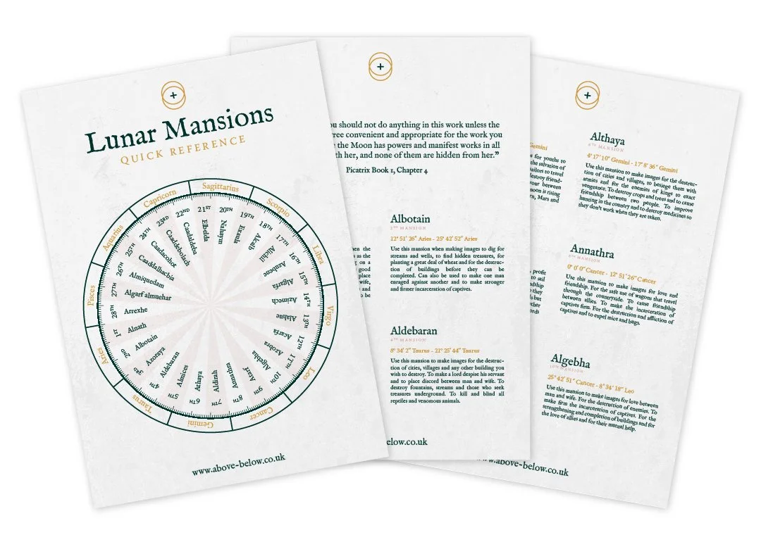 The 28 Lunar Mansions — Above + Below