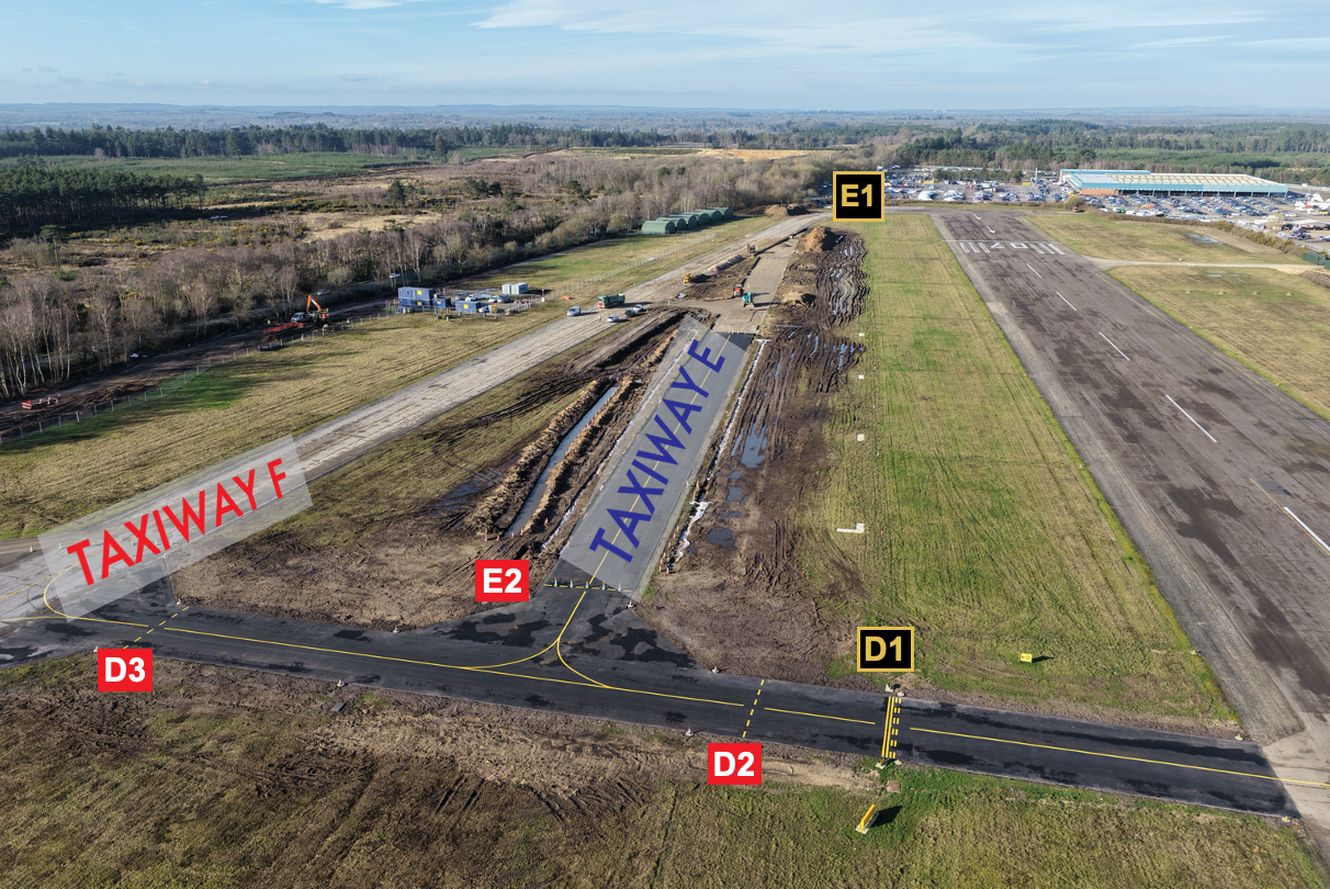 Taxiway D hold points, taxiway e renamed to taxiway f — Blackbushe Airport