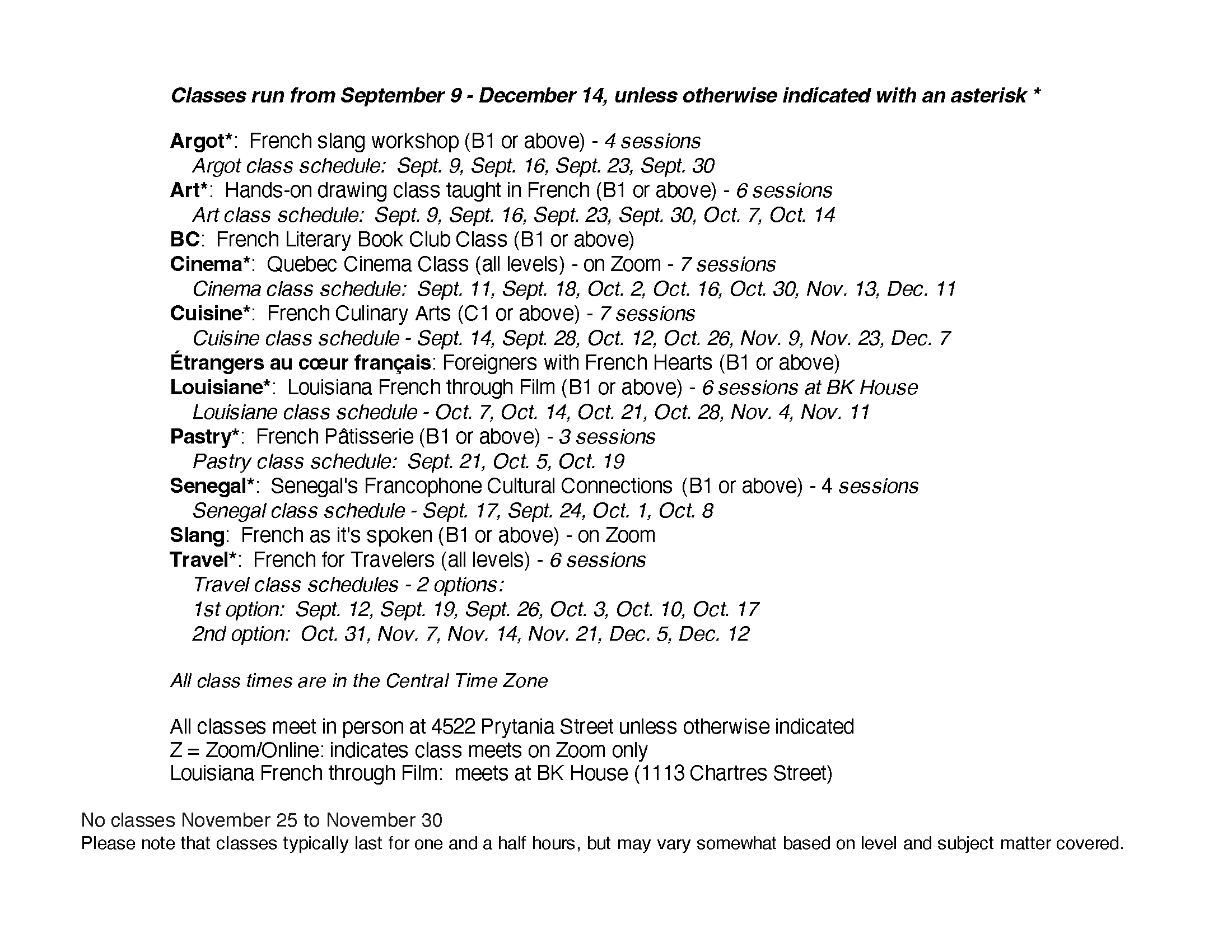 French Language Classes — L'Union Française
