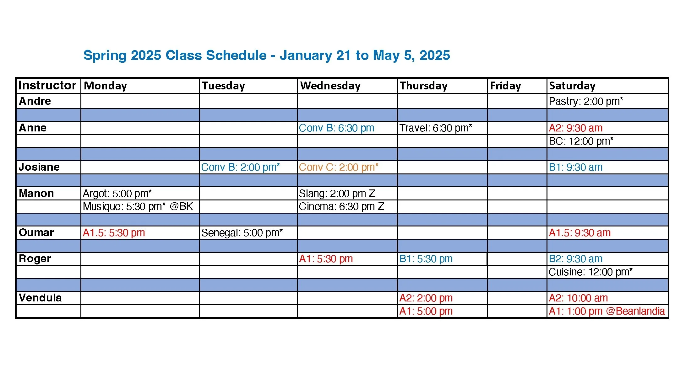 French Language Classes — L'Union Française