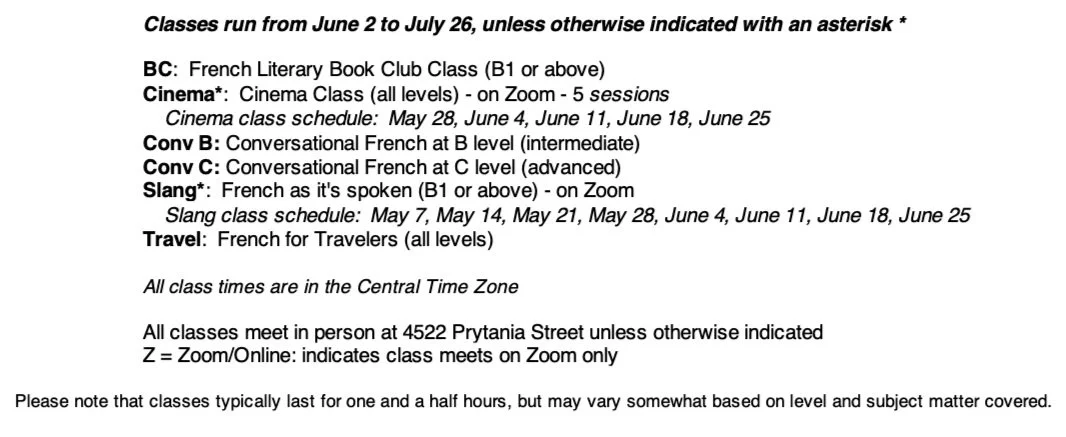 French Language Classes — L'Union Française