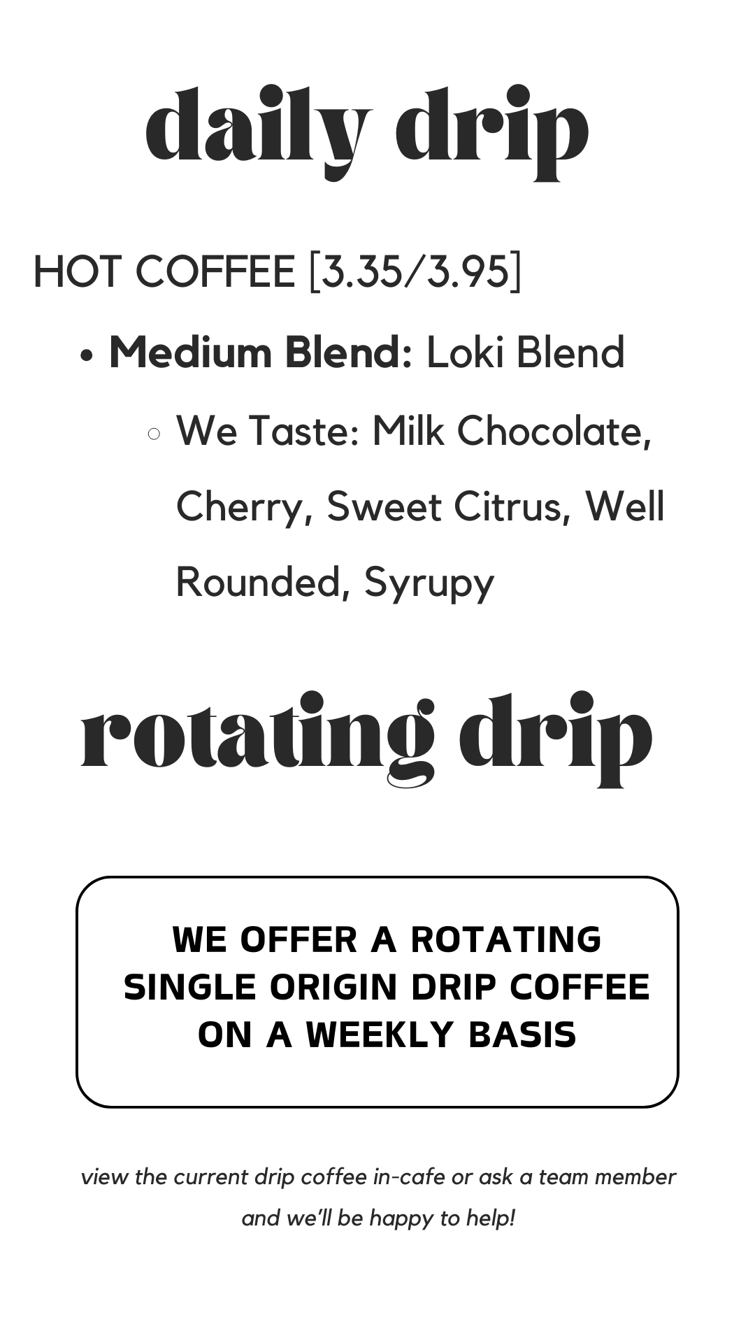 Coffee & Drinks — Loki Coffee | Salt Lake, Utah