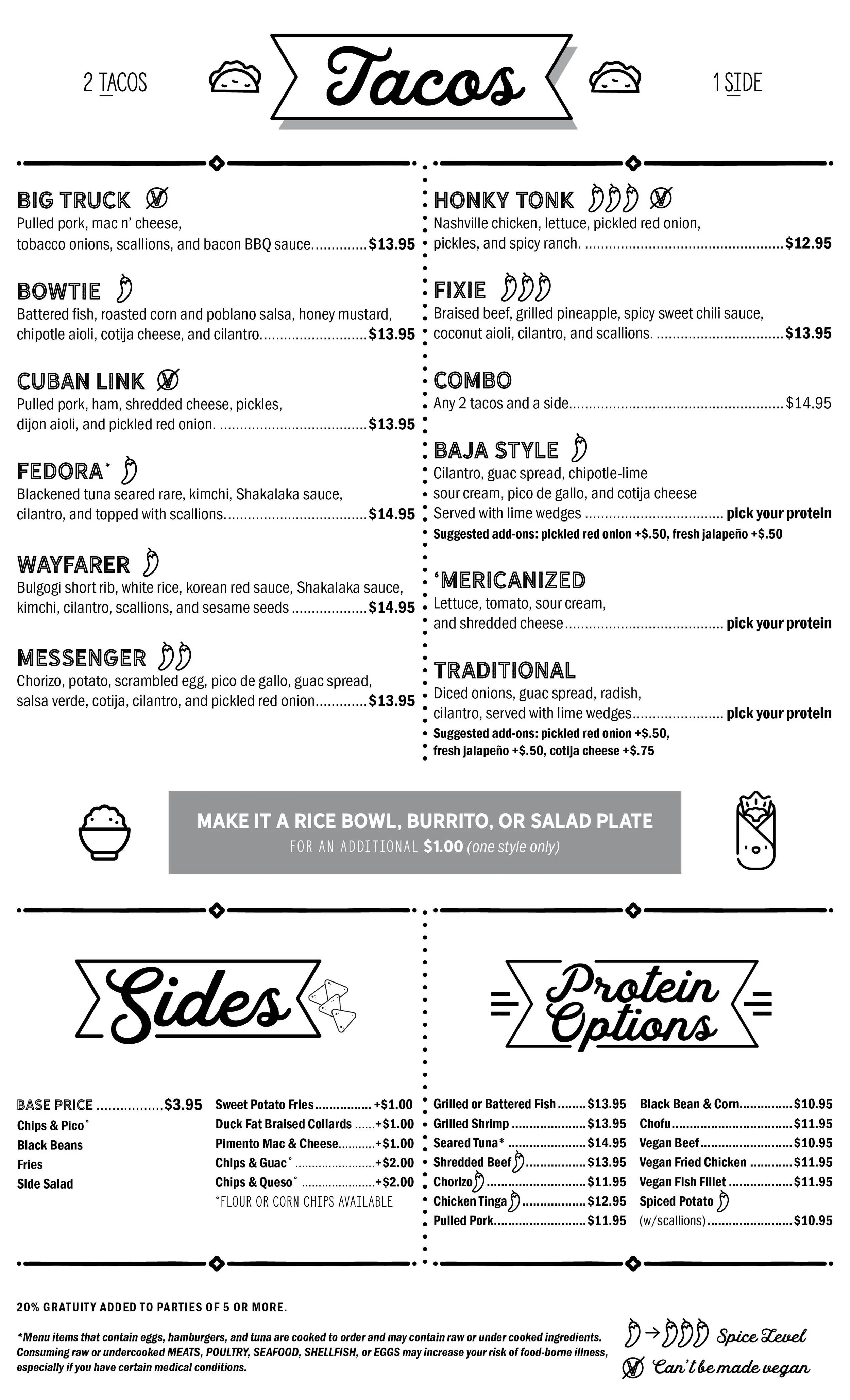 Menu — Crafted Mebane
