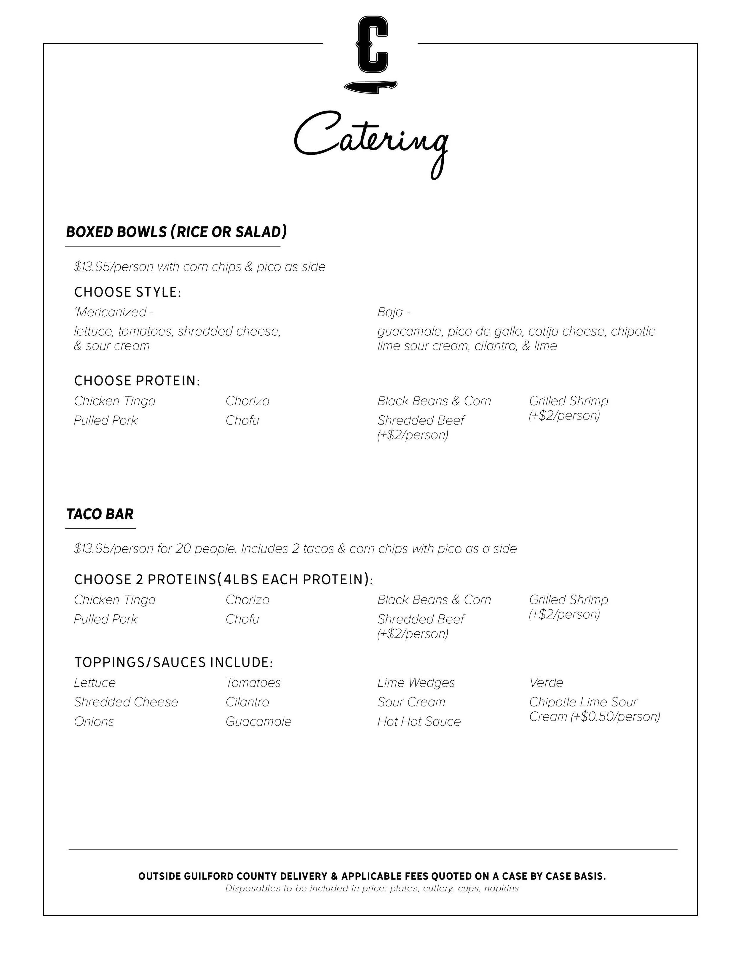 Catering — Crafted Mebane