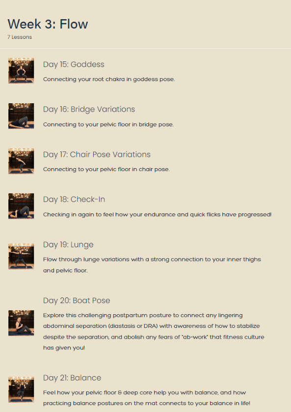 Postpartum Pelvic Floor Yoga: A 3-Week Course — Thresholds Collective