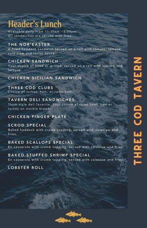 Our Menu — Three Cod