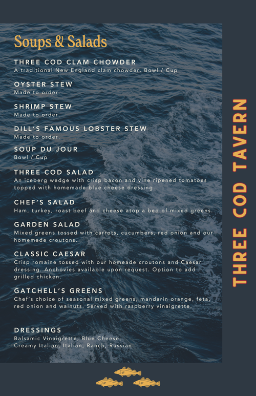 Our Menu — Three Cod