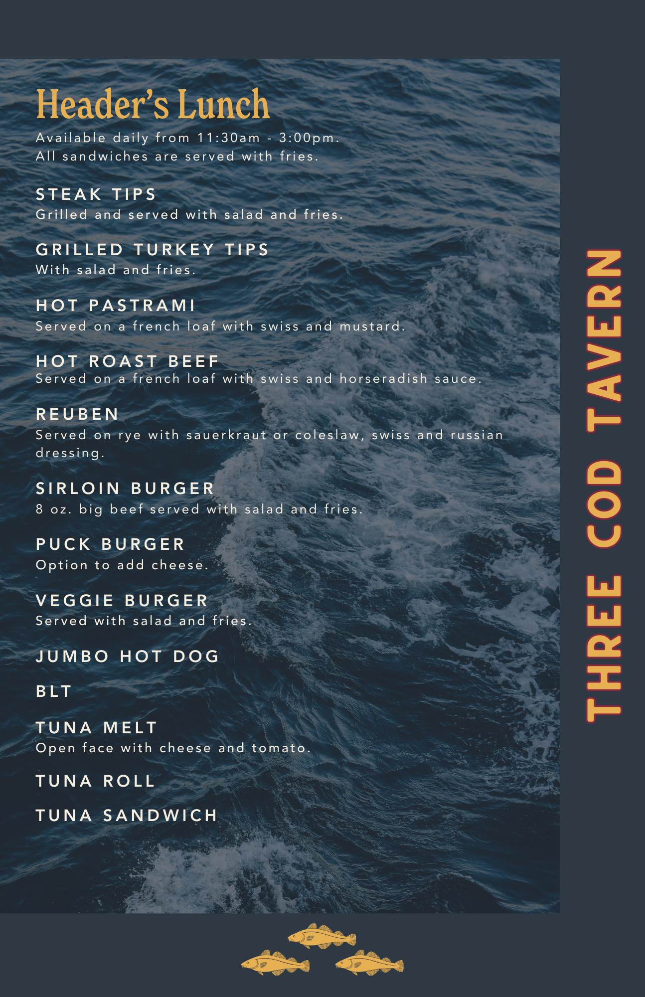 Our Menu — Three Cod