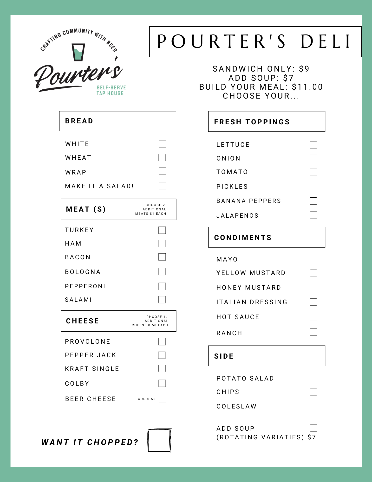 Menu — POURter's
