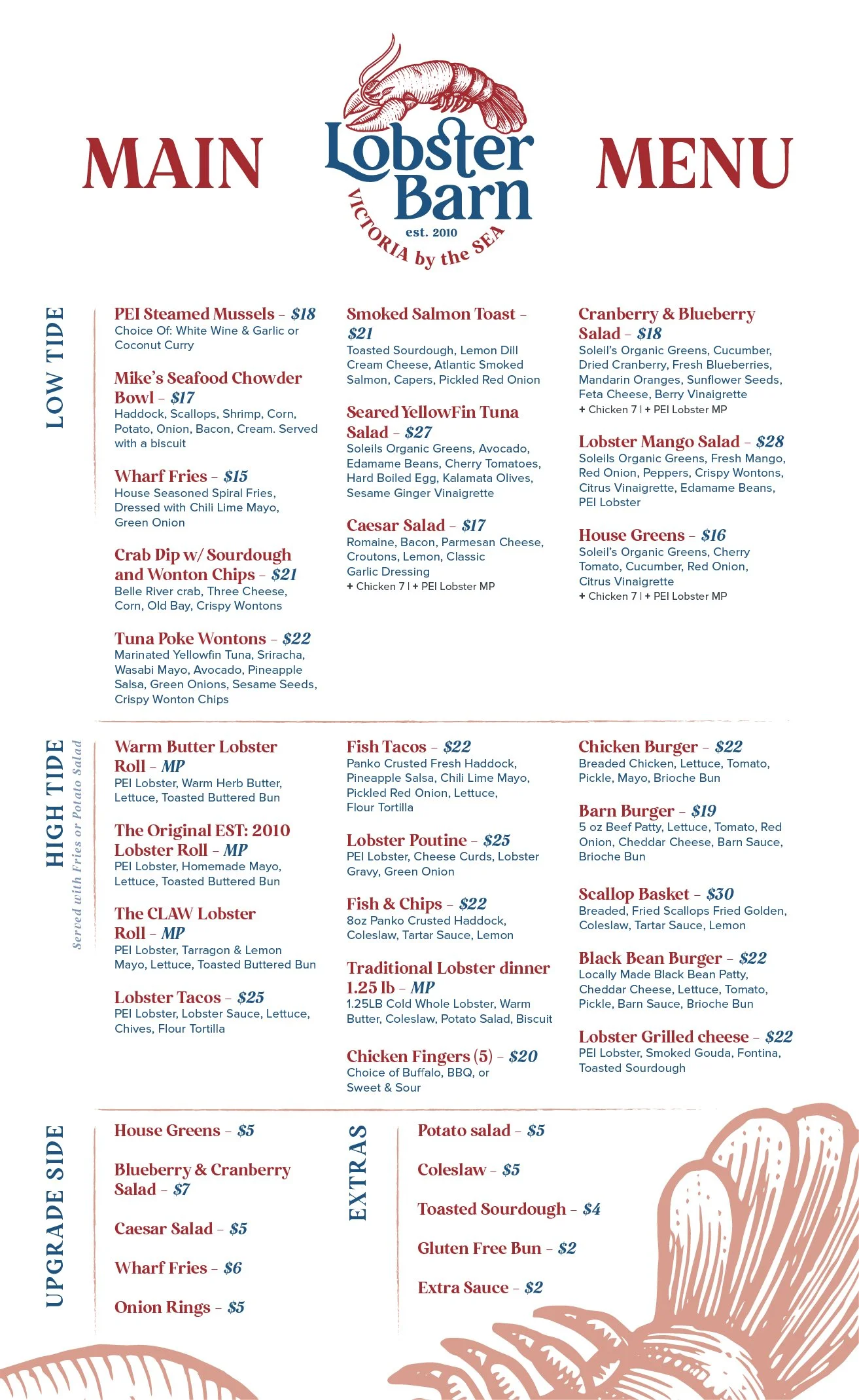 Menu 1 — Lobster Barn