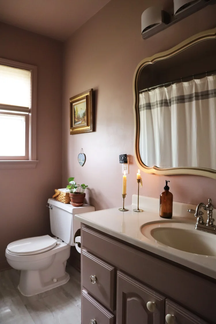 An Artist’s Mauve Bathroom Makeover — Nelson Art & Design Co.