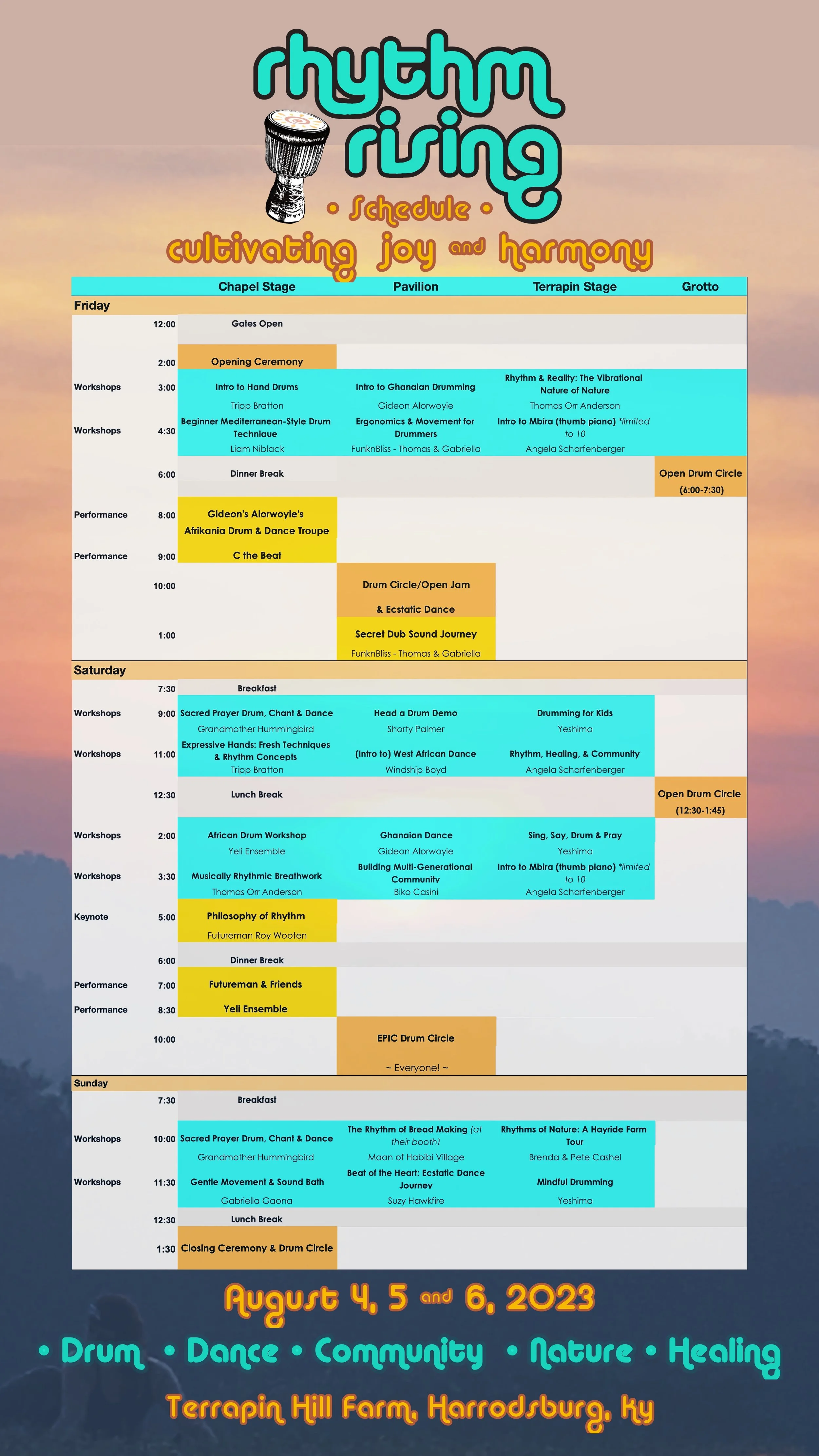 Schedule — Rhythm Rising